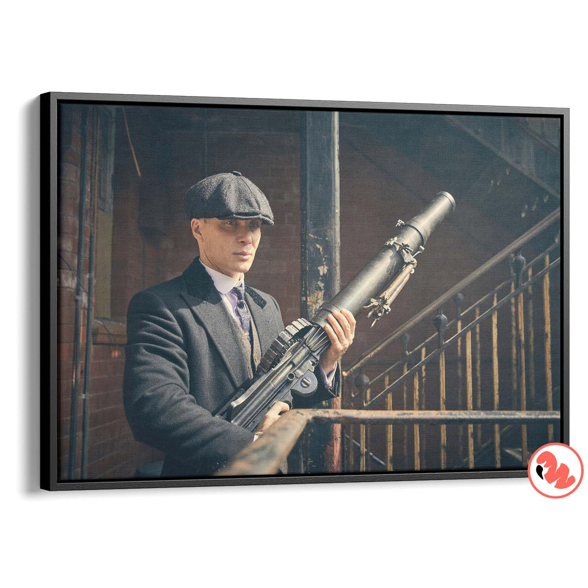 Thomas Shelby wielding Lewis Machine Gun | Canvas – Wallingo